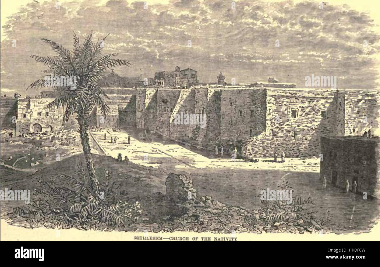 This 1886 painting titled 'Bethlehem' depicts a serene and historical ...