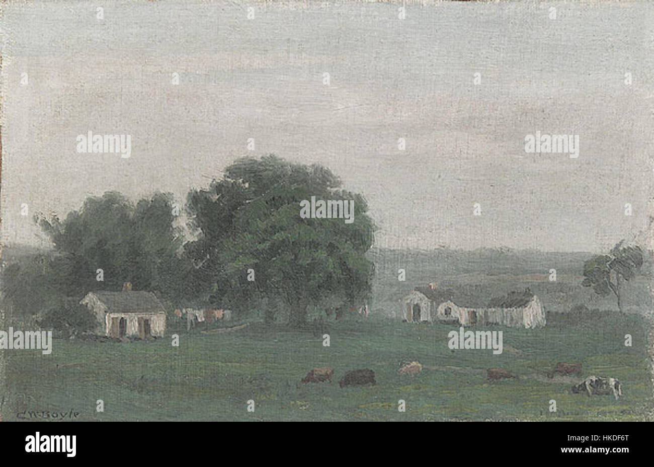 A historical painting depicting Acadian homes on Weeks Island ...