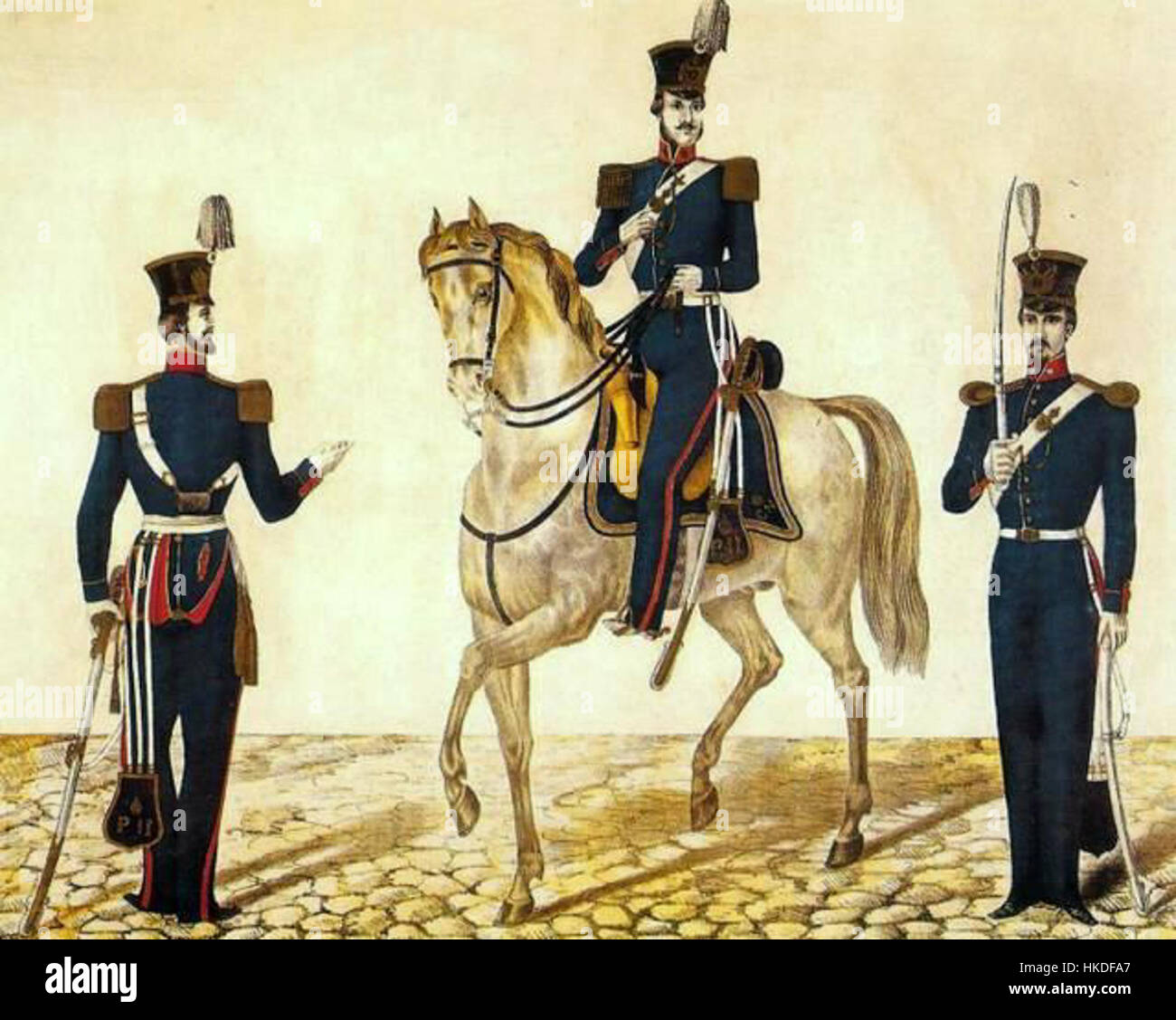 An equestrian painting by Brito Braga, depicting a member of the ...