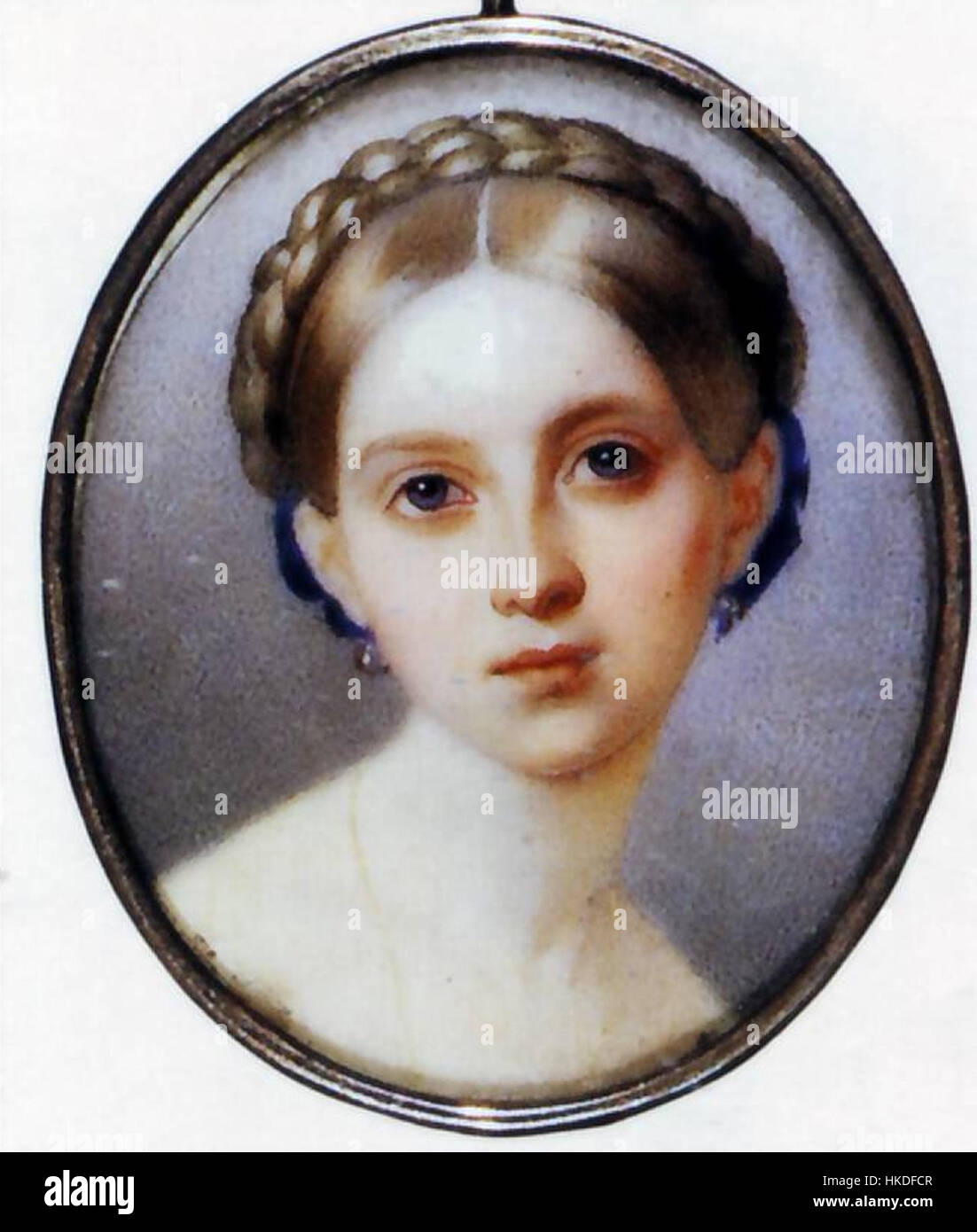 A portrait painting of Alexandra of Oldenburg by artist Hau, capturing ...