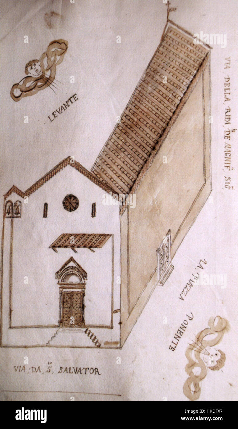 The design for the Chiesa di Santa Maria Maggiore di Pistoia, drawn in ...