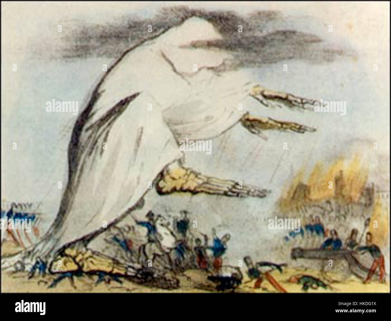 This historical painting illustrates the devastation of the cholera ...