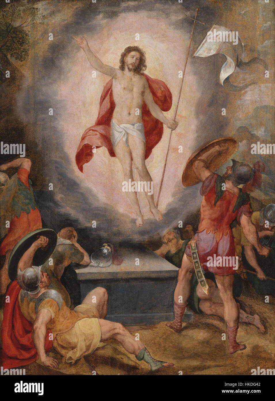 This painting by Christoph Schwarz depicts the Resurrection of Christ ...