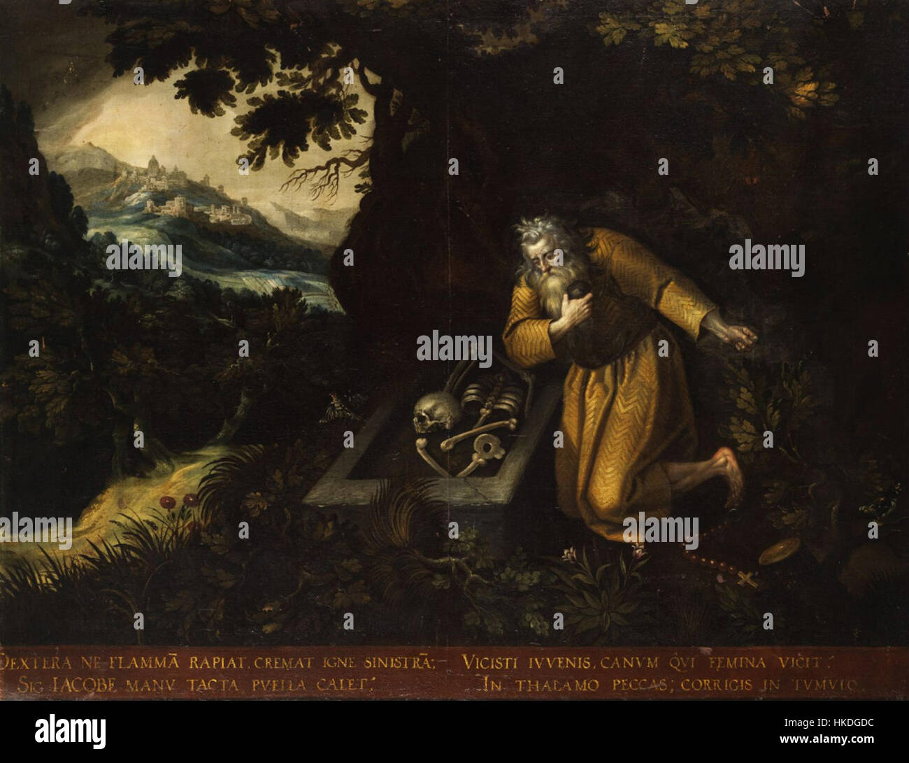 This painting by Daniel de Vos portrays the hermit Saint Jacob ...