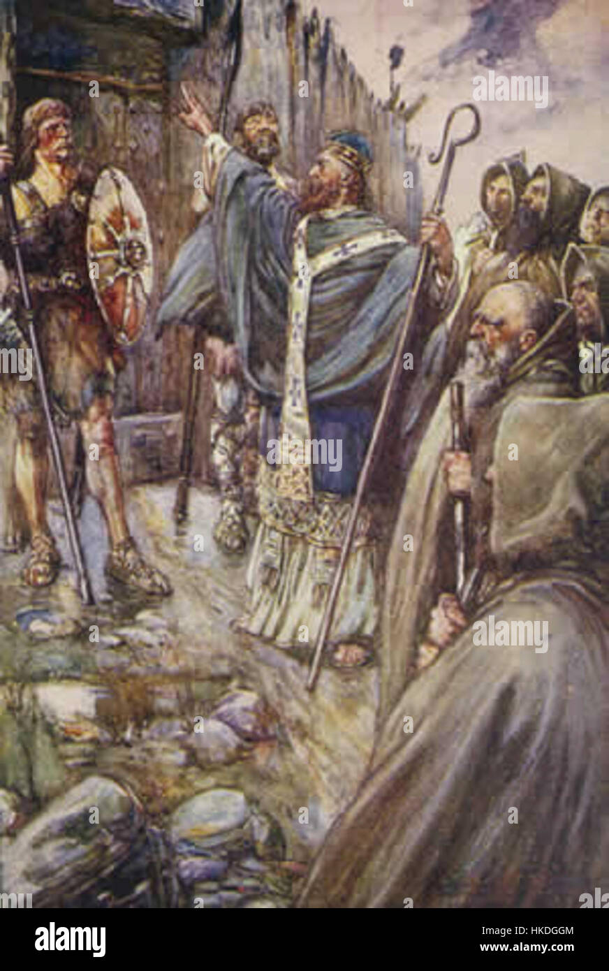 *Columba at Bridei's Fort* depicts the moment of St. Columba's arrival ...