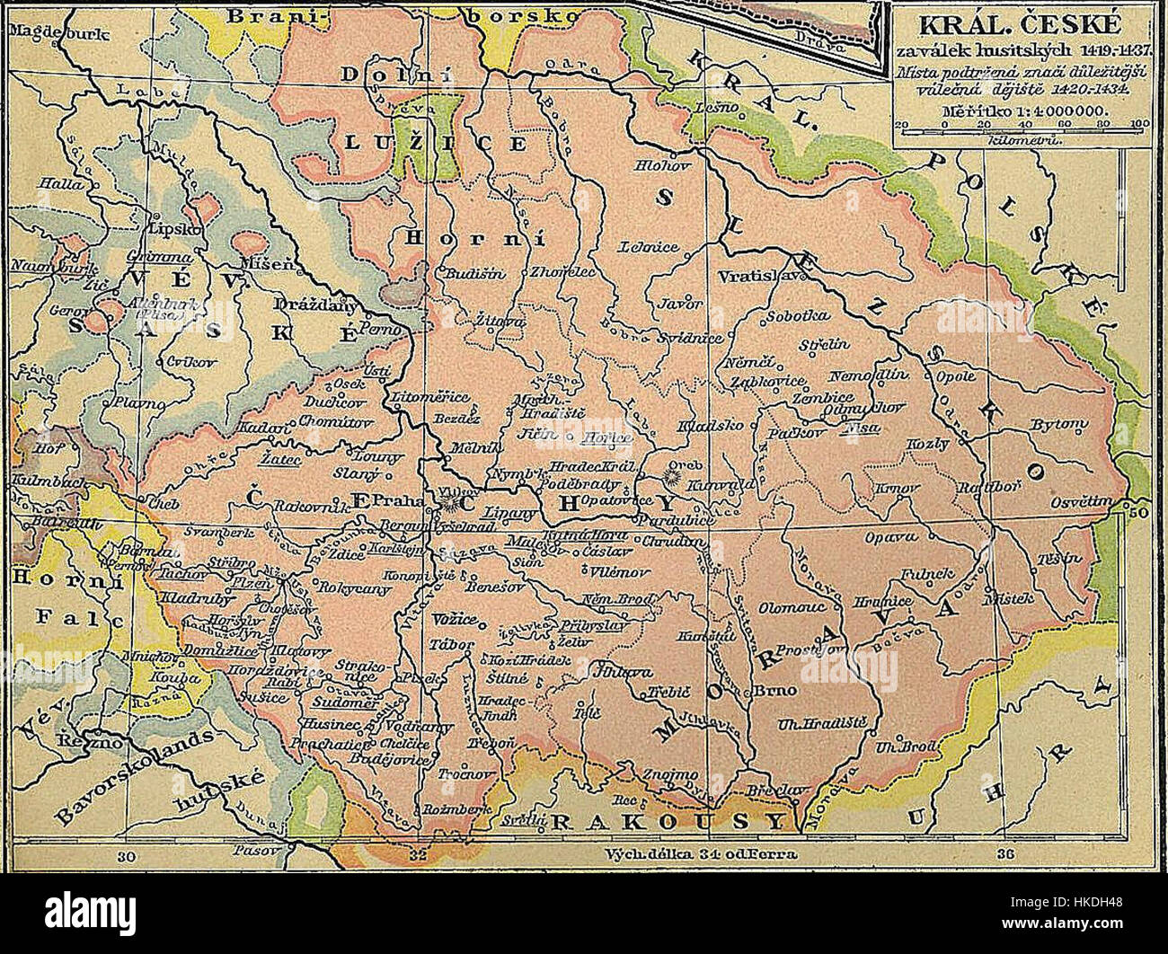 This artwork depicts the Kingdom of Bohemia during the Hussite Wars, a ...