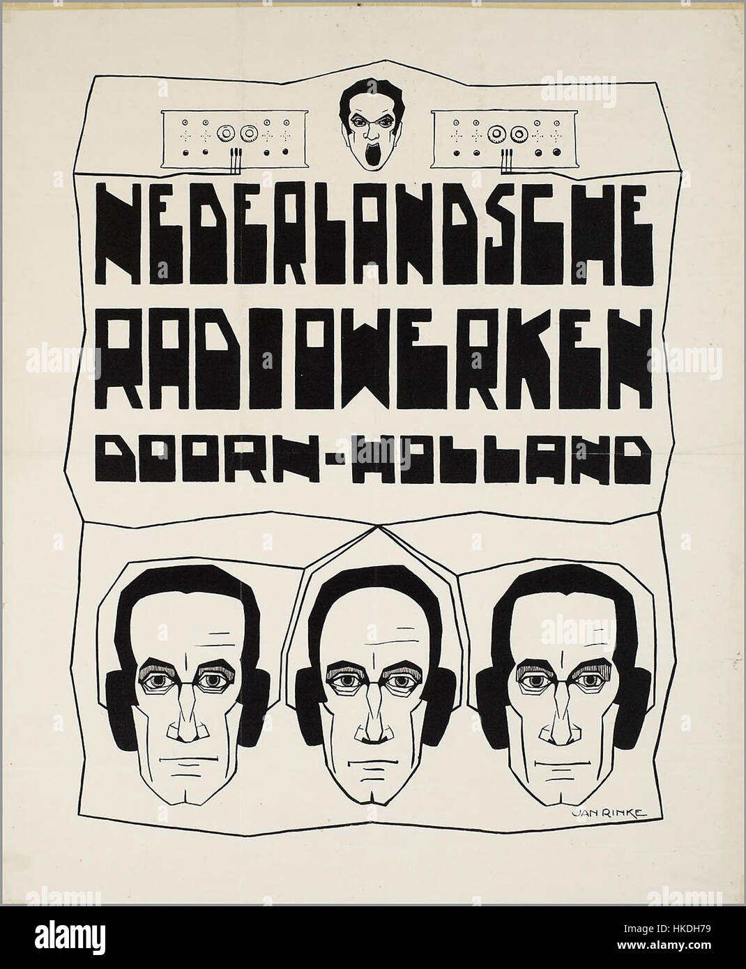 A painting by Jan Rinke featuring the Nederlandsche Radiowerken, based ...
