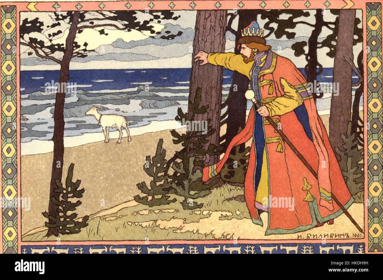 This painting by Ivan Bilibin, a renowned Russian artist, displays his ...