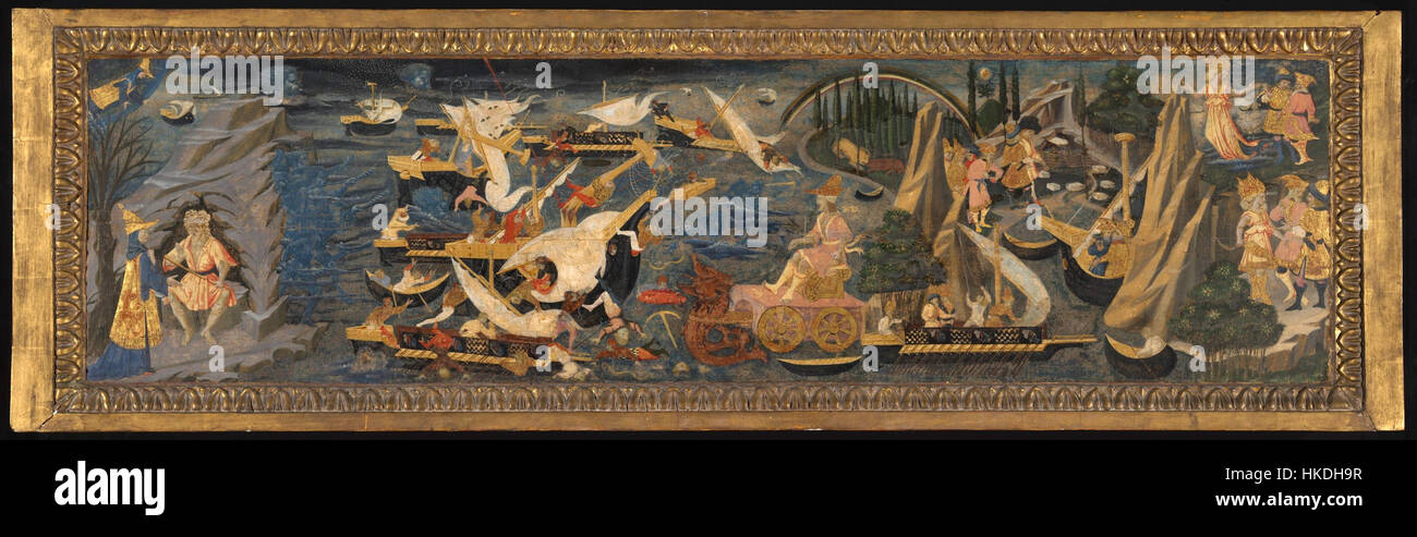 'The Shipwreck of Aeneas', painted by Apollonio di Giovanni, depicts a ...