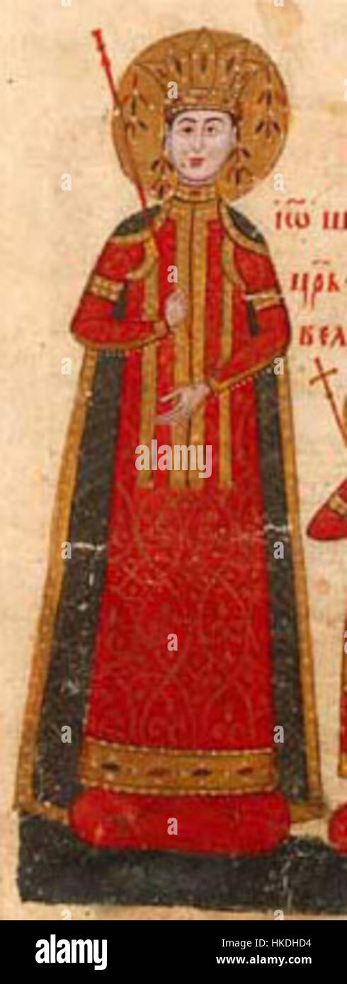 A portrait of Sarah Theodora of Bulgaria, likely depicting her as a ...