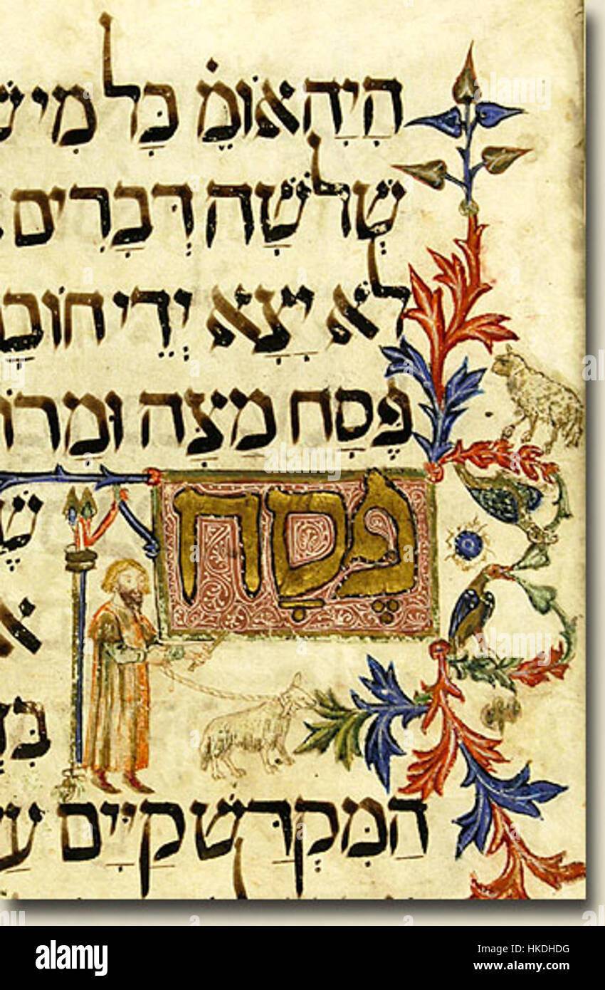 The illustration of the Pesach lamb represents the Jewish tradition of ...
