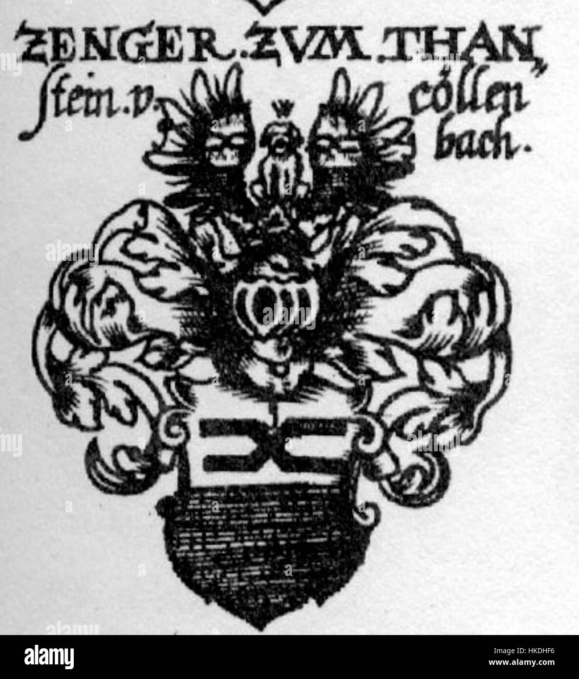 This historical artwork depicts the Zenger coat of arms, a symbol of ...