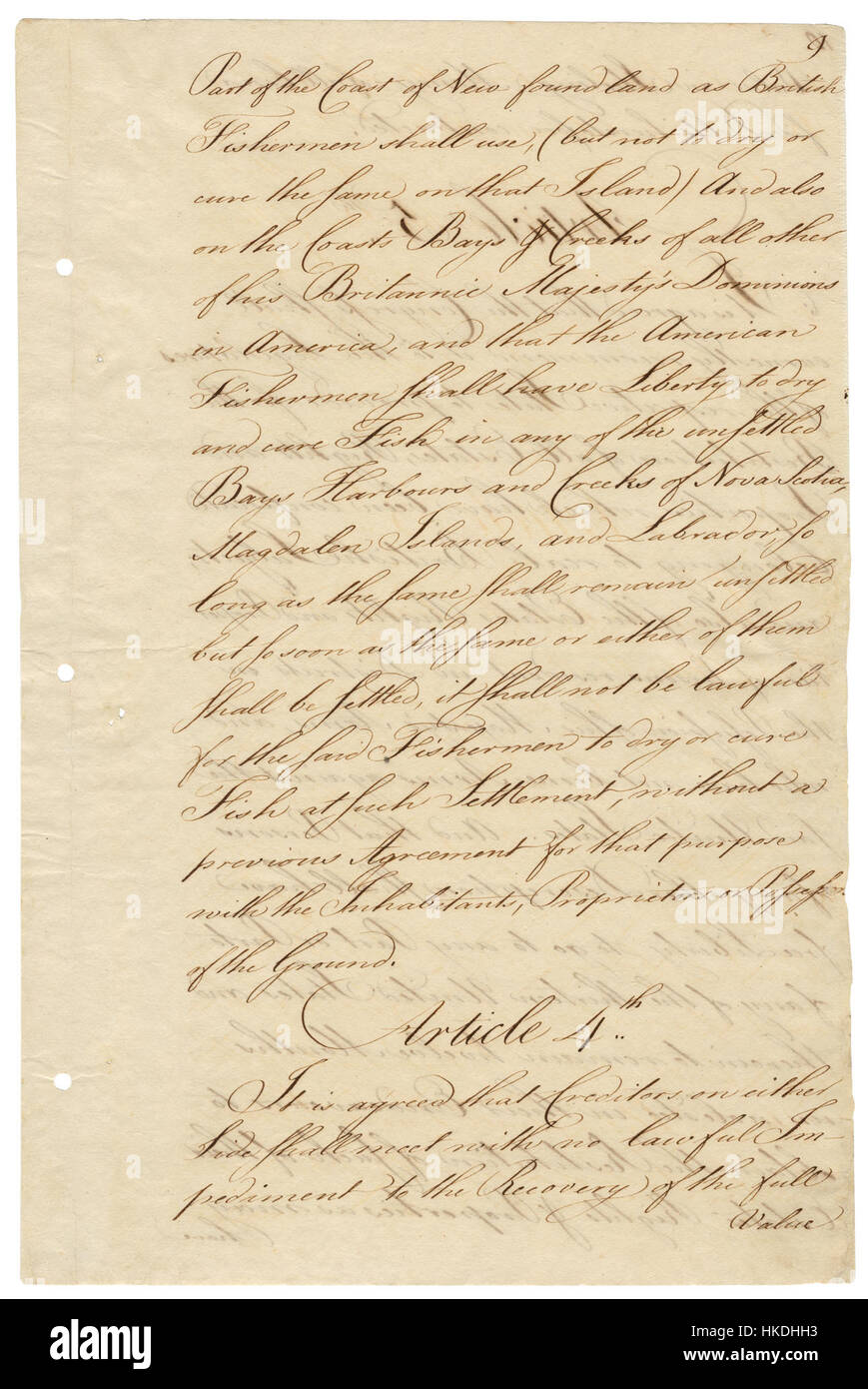This document page from the Treaty of Paris details the terms of the ...