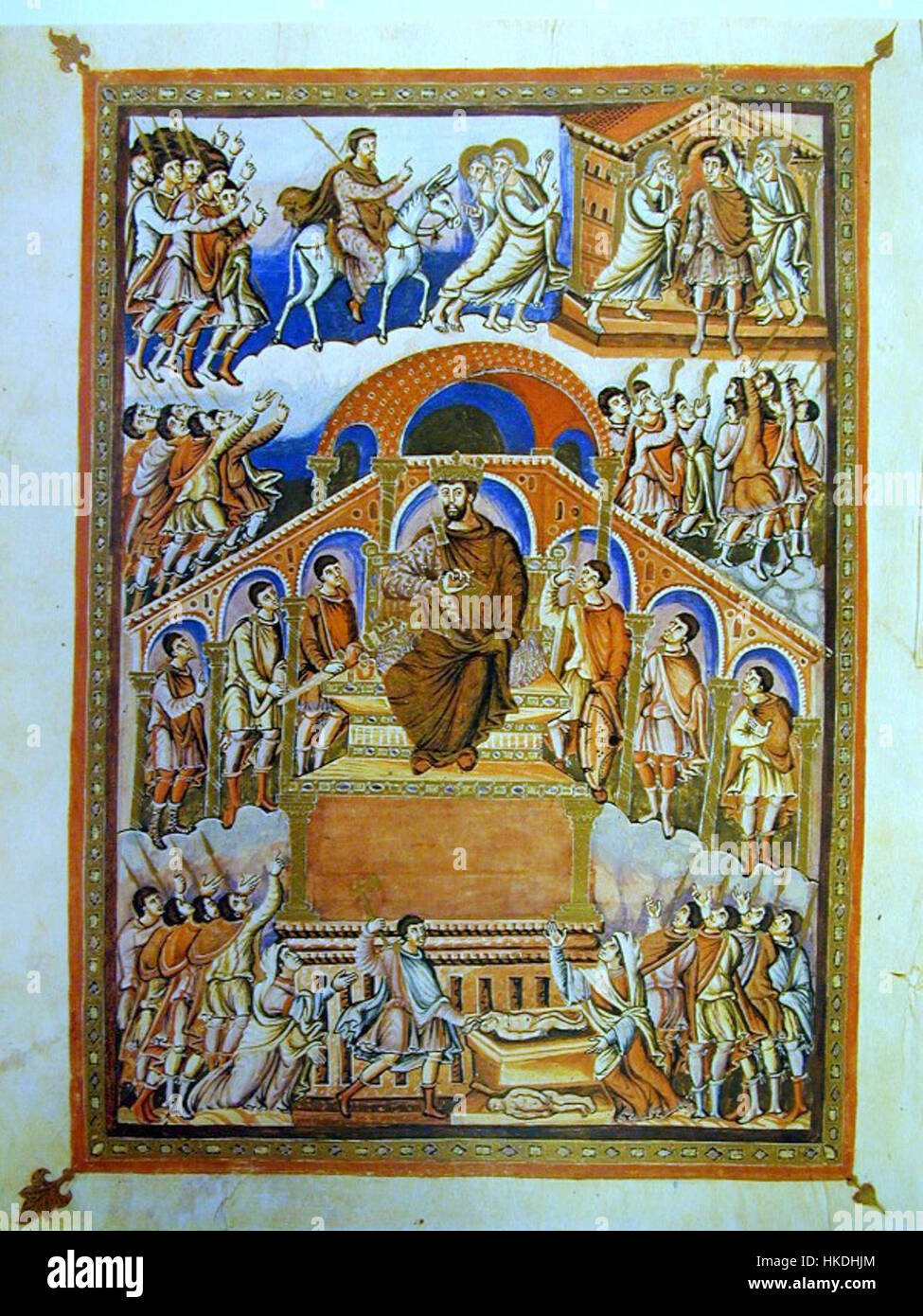 The Bible of Paolo Folio (Fol 188v) is an illuminated manuscript showcasing intricate medieval ...