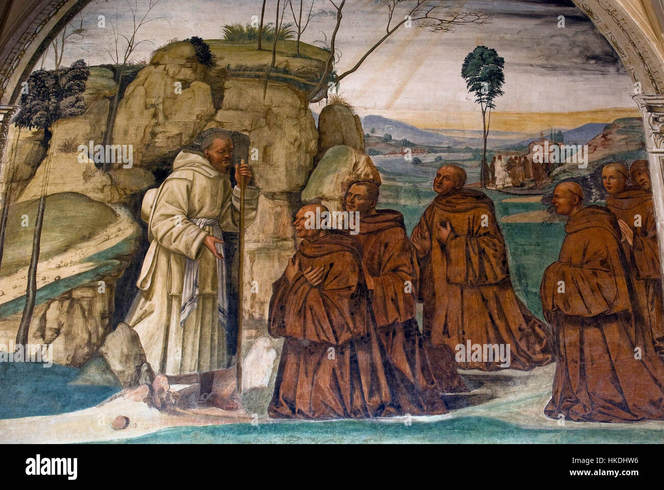 A painting depicting a religious scene in which a figure is portrayed ...
