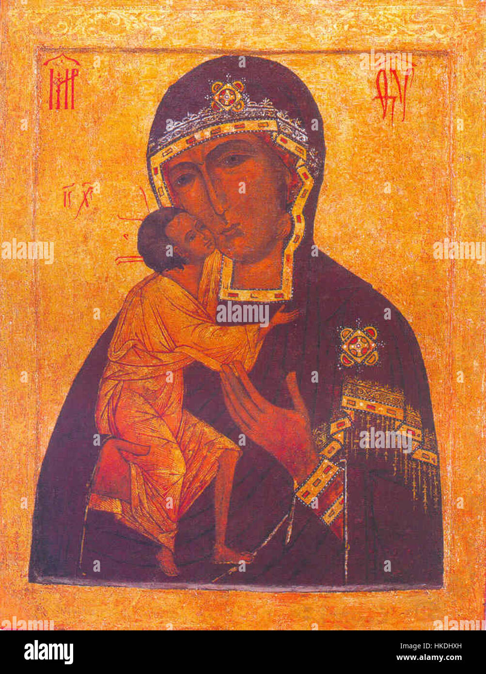 This artwork depicts the Feodorovskaya icon, with a reversible side ...