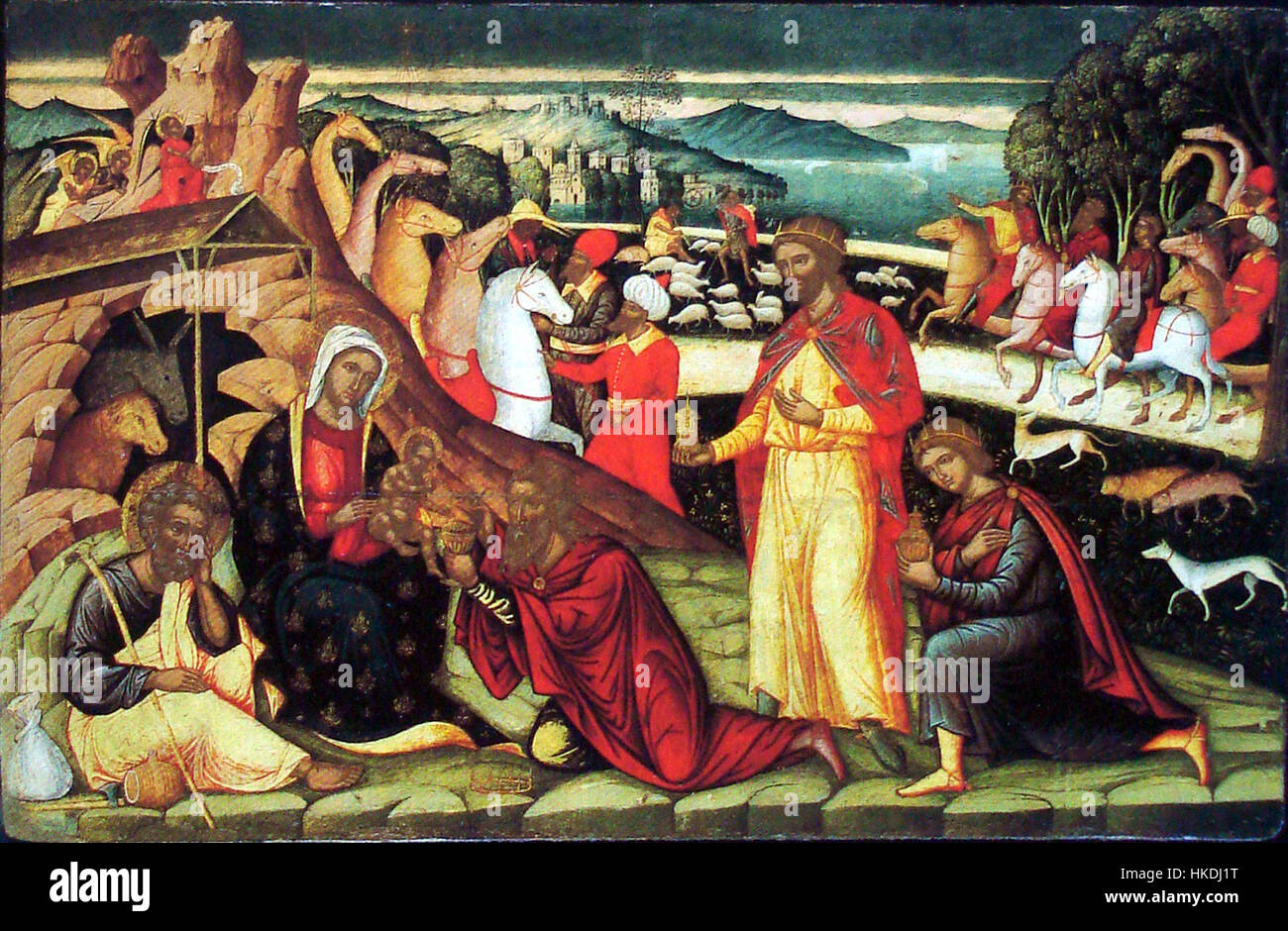 The painting 'Adoration of the Magi' attributed to Ioannis Permeniatis ...