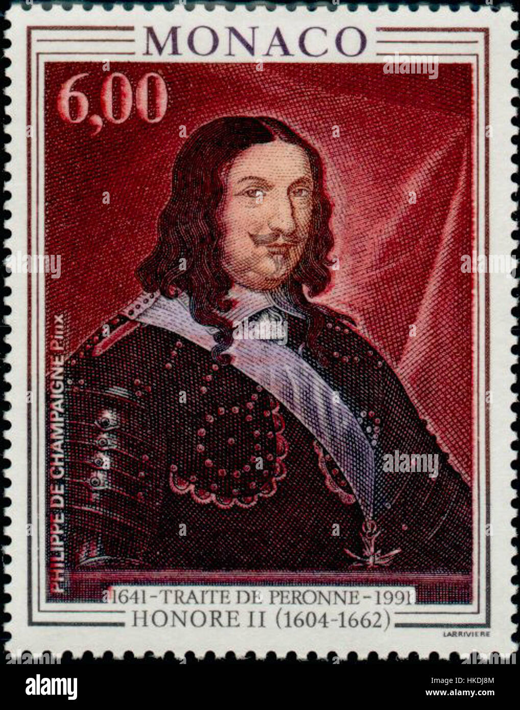 An oil painting of Honore II, a historical French figure, depicted in a ...