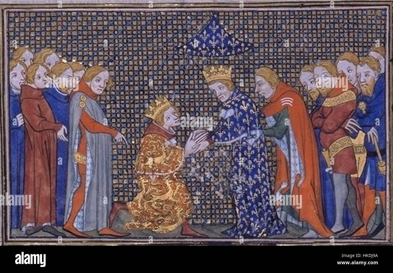 The 'Homage d'Edouard III' painting captures the moment when King ...