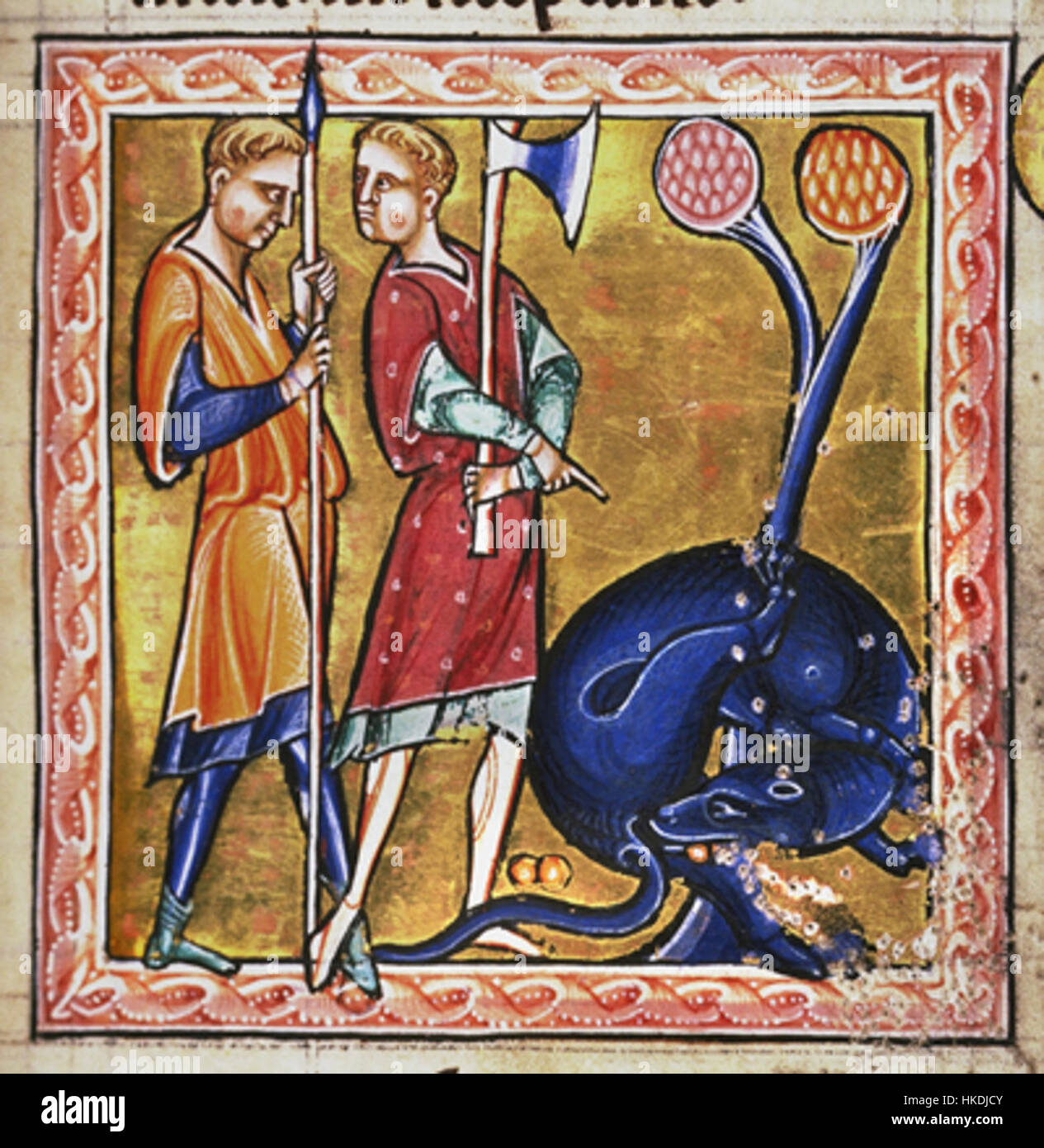 The *Beaver* illustration from the *Aberdeen Bestiary*, a medieval ...