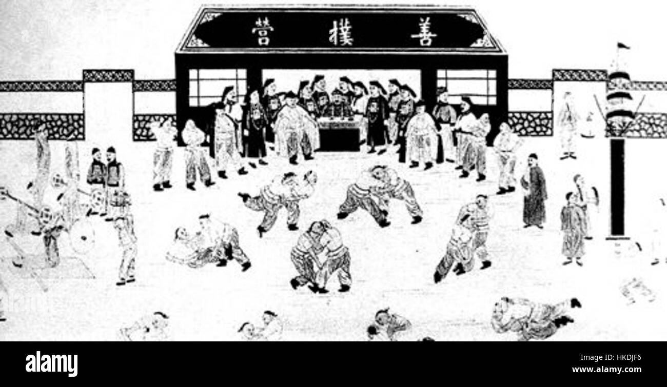 Shuai Jiao, the traditional Chinese wrestling, is demonstrated in this ...