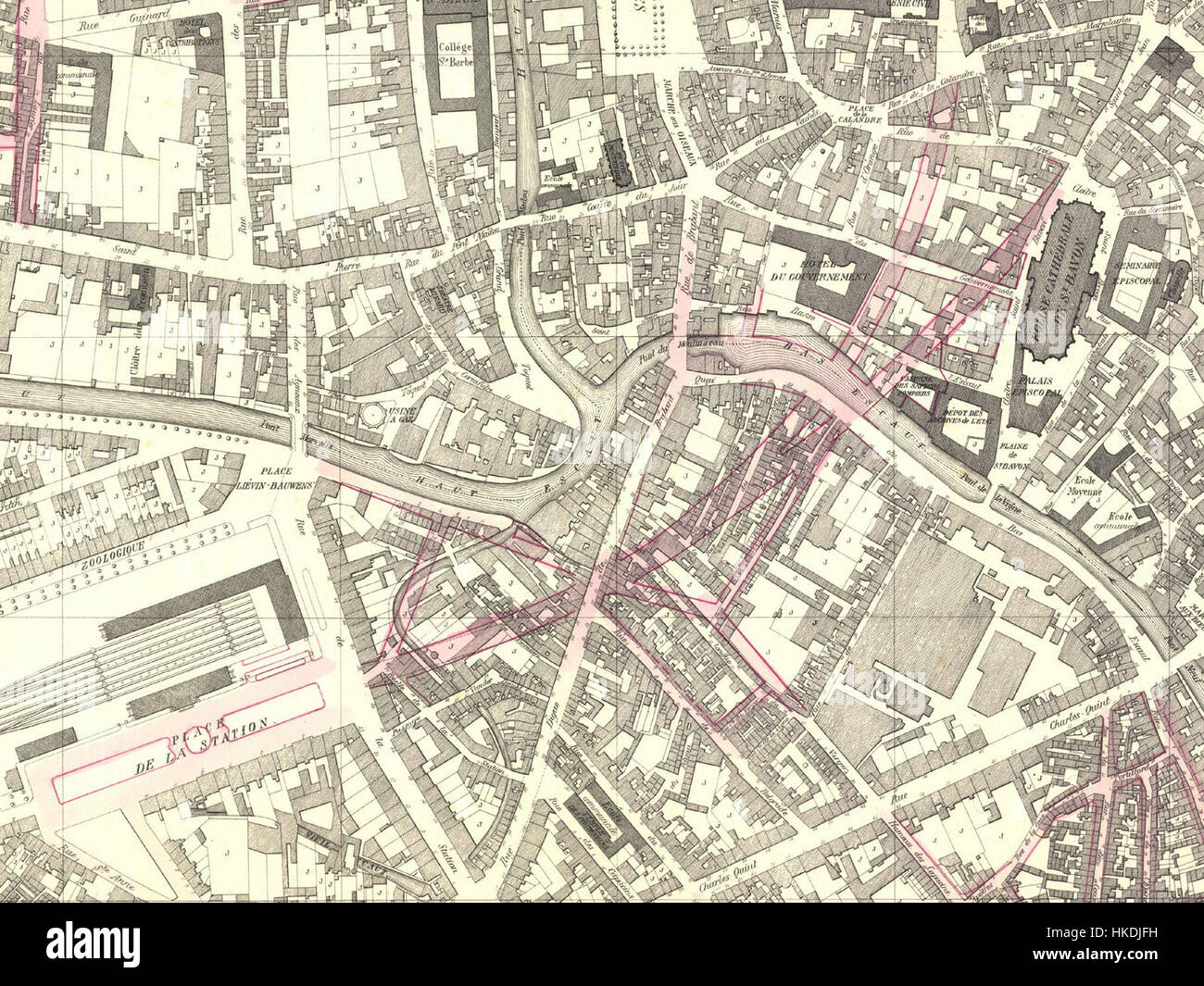 This 1878 map of Ghent, Belgium, by Gevaert Vanimpe provides a detailed ...