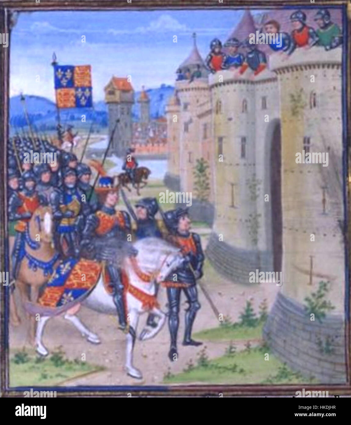 The painting depicts the famous medieval scene of King Edward III of ...