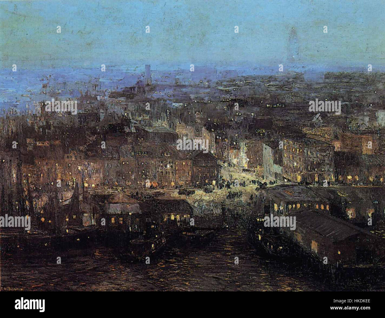 Edward Willis Redfield's painting Lower New York captures the vibrant ...