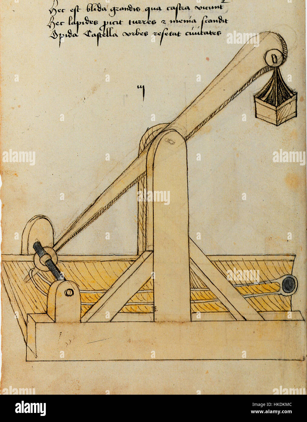 This detailed illustration from Konrad Kyeser's 'Bellifortis', housed ...