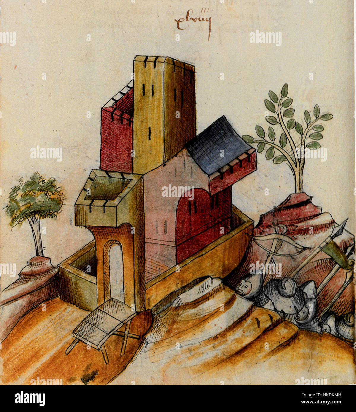 The 'Bellifortis' manuscript by Konrad Kyeser, from the 15th century ...