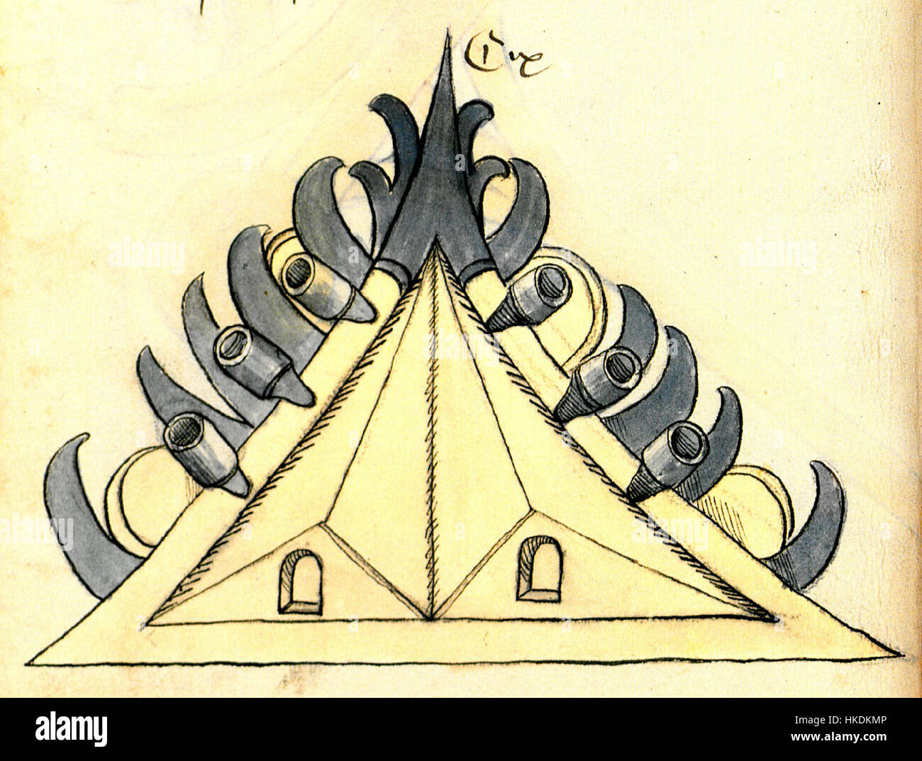 Konrad Kyeser's 'Bellifortis,' Clm 30150, Tafel 11, Blatt 60v, presents ...