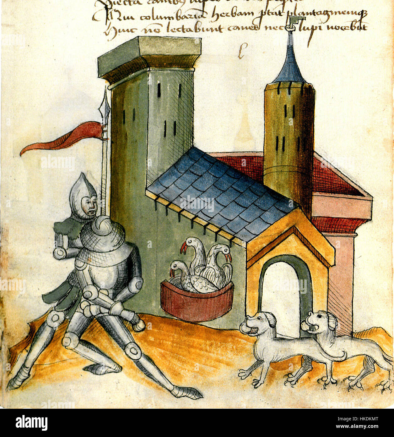 This detailed manuscript page from Konrad Kyeser's *Bellifortis ...