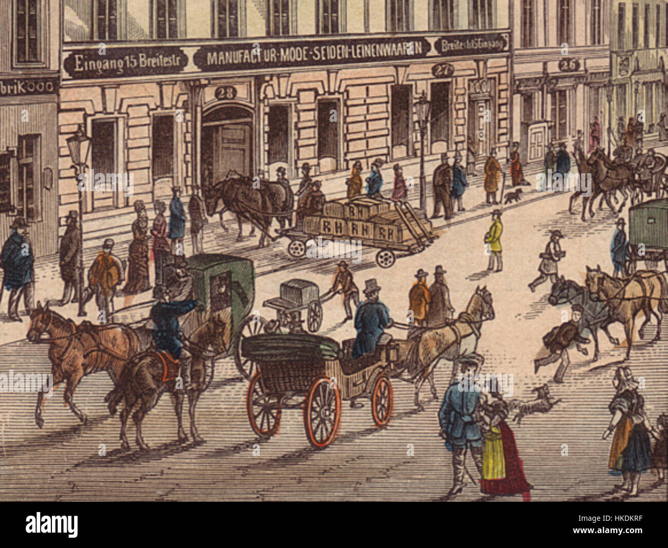 This 19th-century painting captures a detailed view of the ...