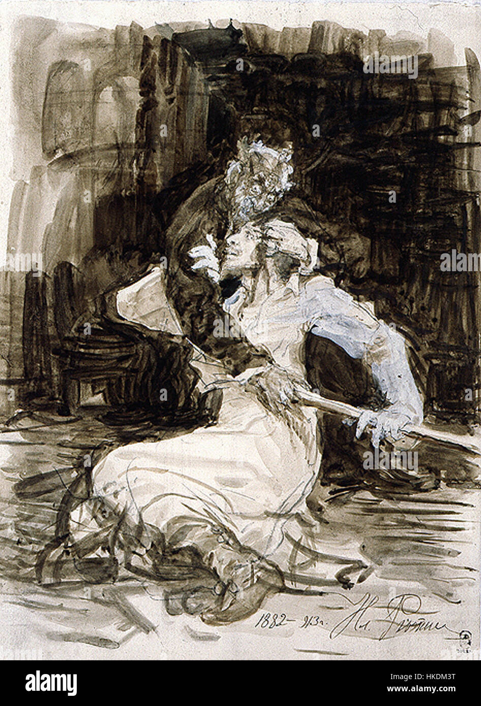 This 1913 sketch by Ilya Repin depicts the tragic and infamous moment ...