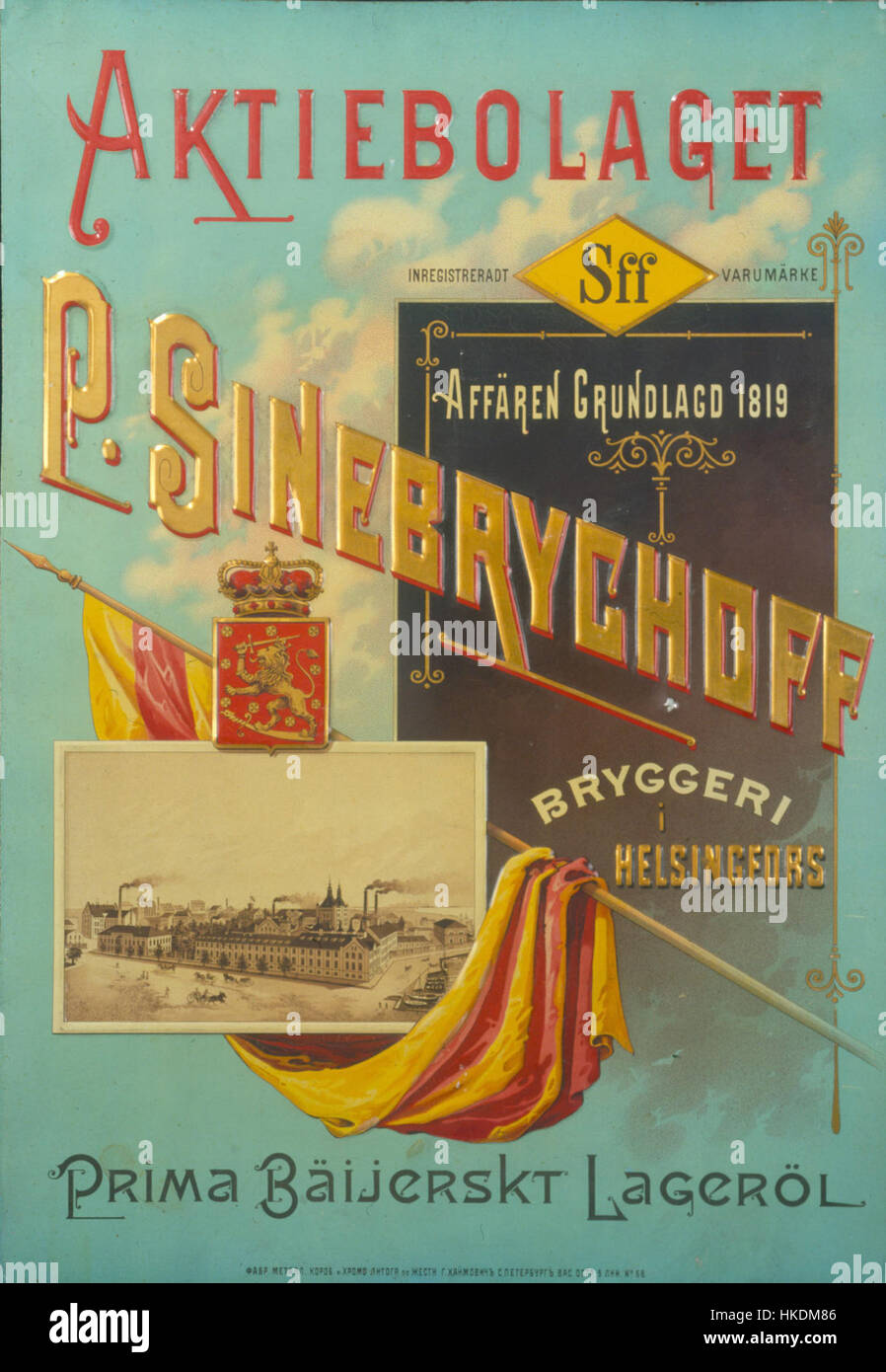 This vintage Sinebrychoff poster from the 1950s depicts a classic ...
