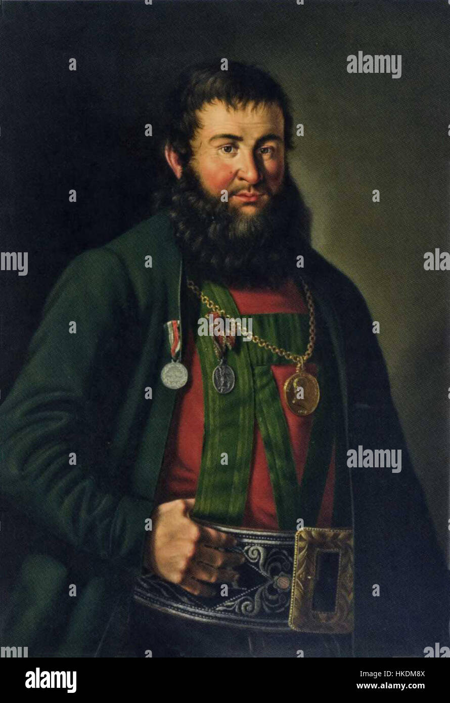 The portrait of Andreas Hofer by artist Wachter captures the Tyrolean ...