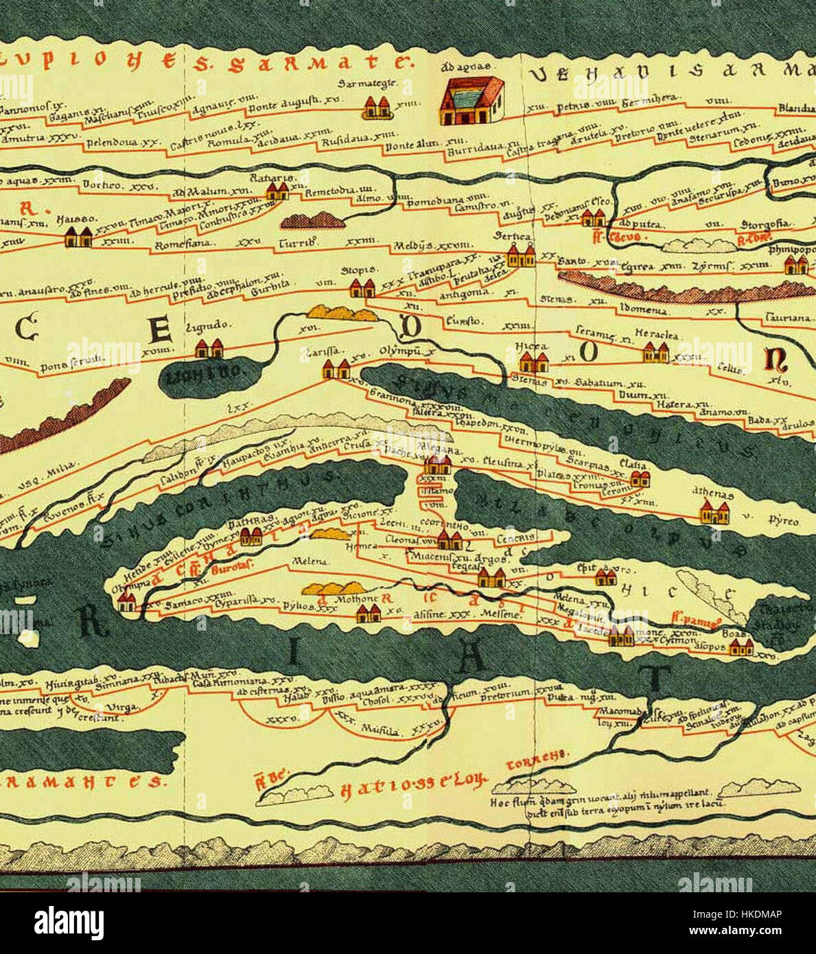The 'Tabula Peutingeriana' is a Roman road map, a medieval copy of an ...
