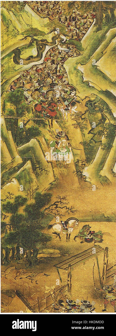 'Genpei Kassen Ezu.4 Ichinotani' is a detailed illustration from the ...