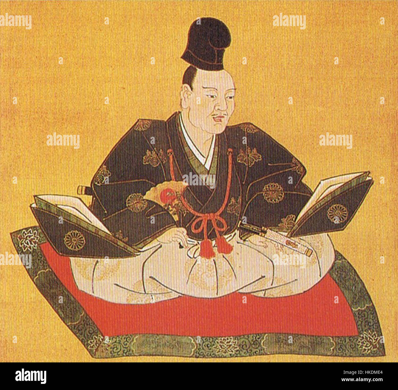 This artwork portrays Minamoto no Yoshinaka, a prominent samurai leader ...
