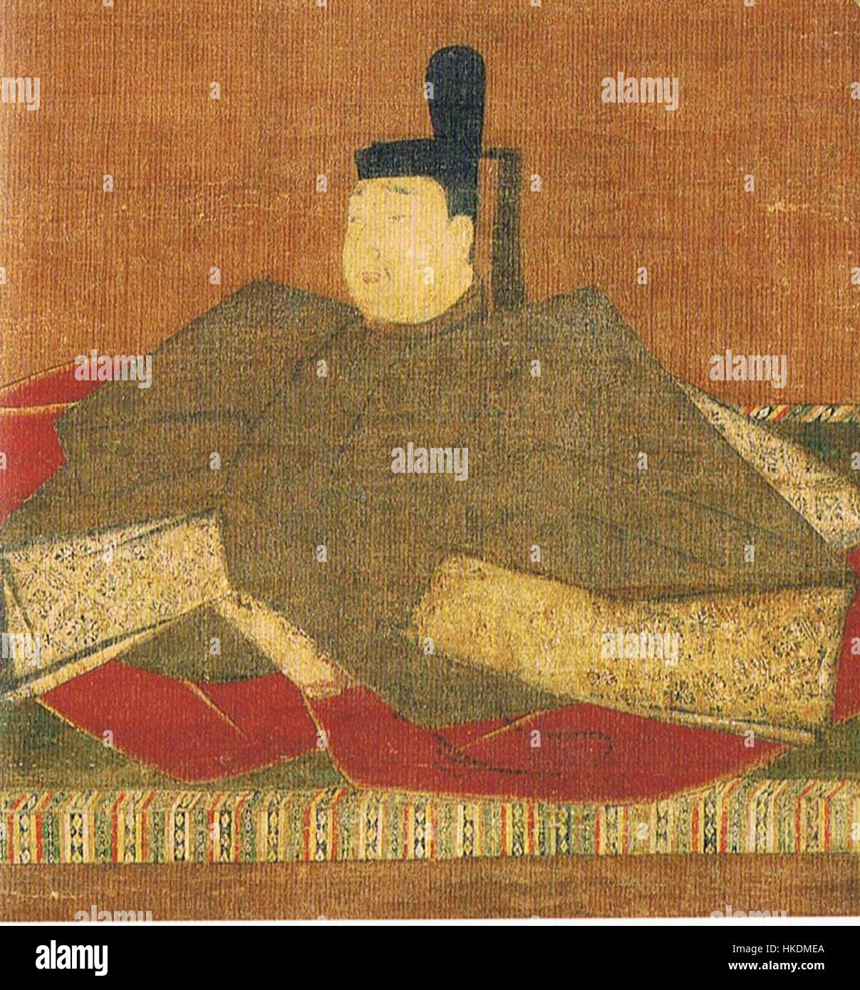 This artwork depicts Emperor Takakura of Japan, associated with the ...