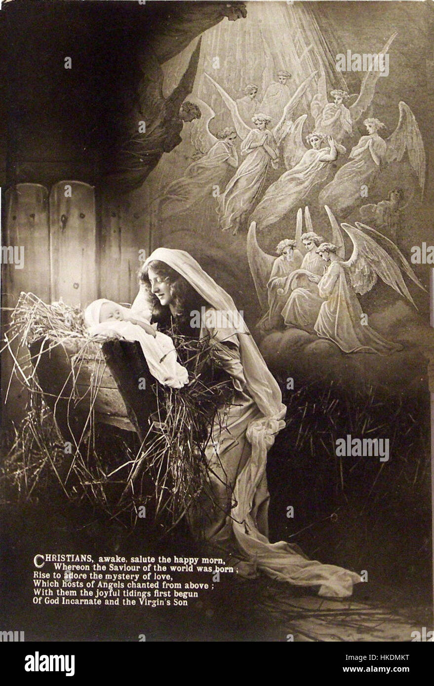 This photograph captures a Nativity scene, a traditional representation ...