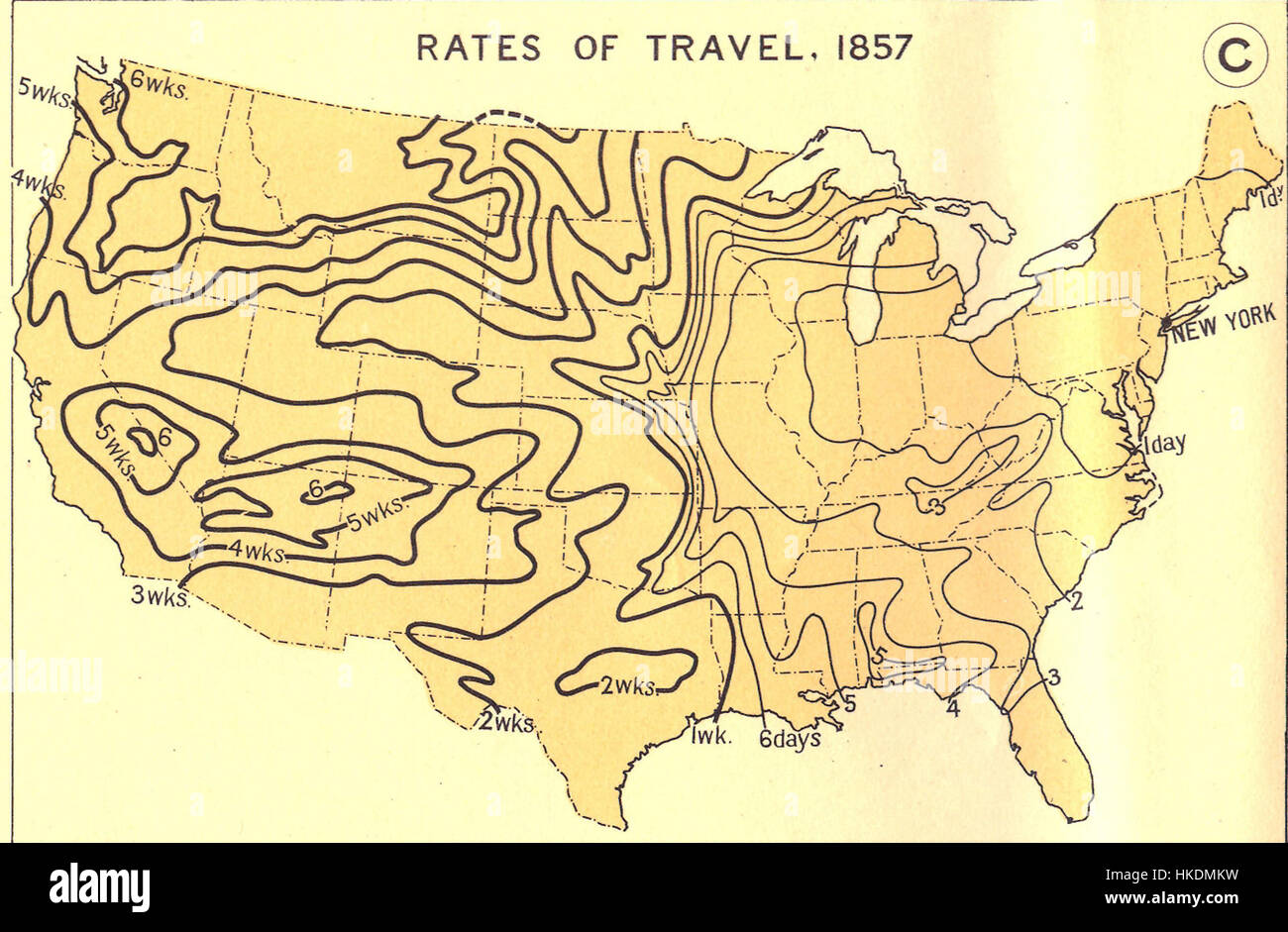 This painting from 1857 titled 'Rate of Travel' depicts the advancement ...