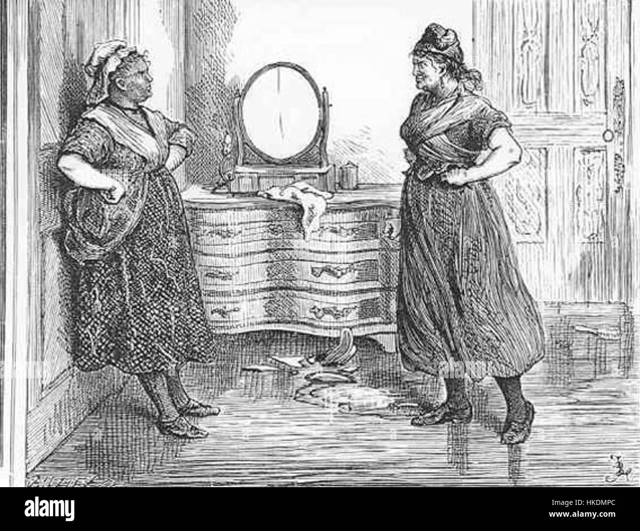 An illustration from *A Tale of Two Cities* depicting Mme Defarge ...