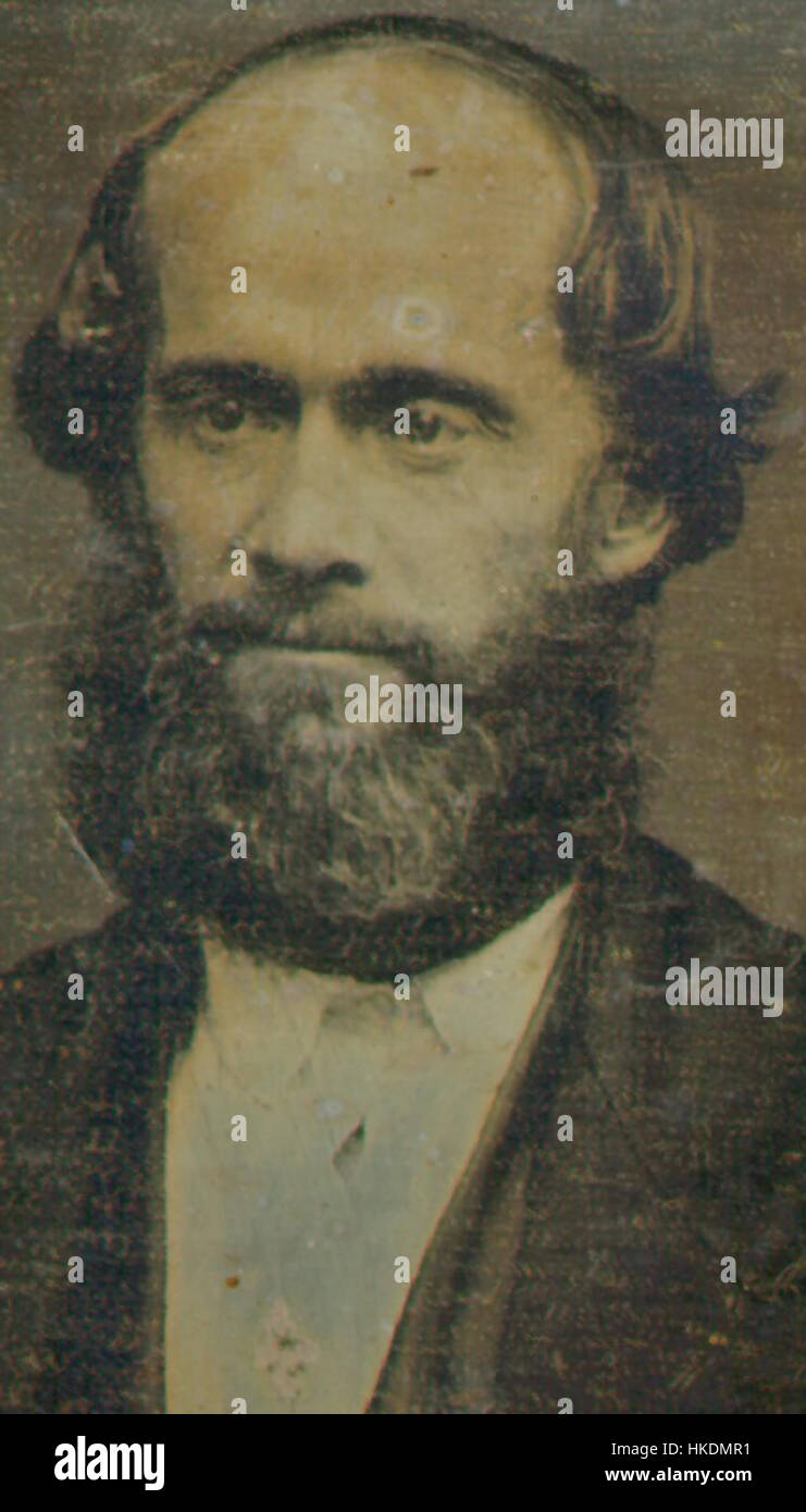 This 1856 daguerreotype photograph captures James Strang, a ...