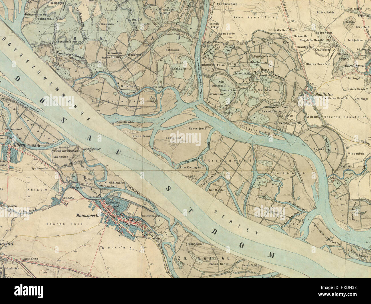 A historical depiction of the Lobau, an Austrian steamship, from 1873 ...