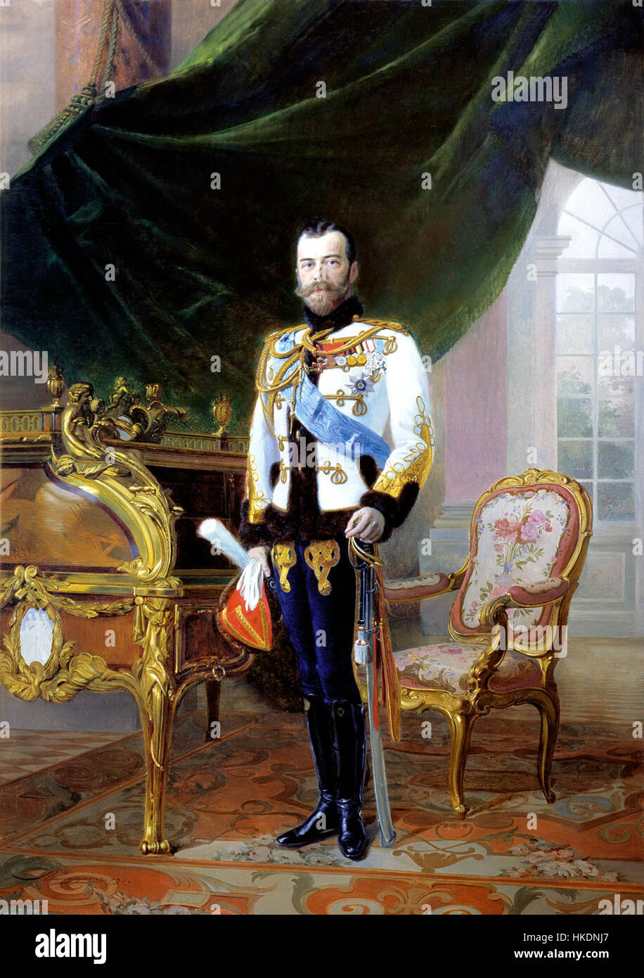 A 1914 portrait of Tsar Nicholas II by E. Lipgart, capturing the ...