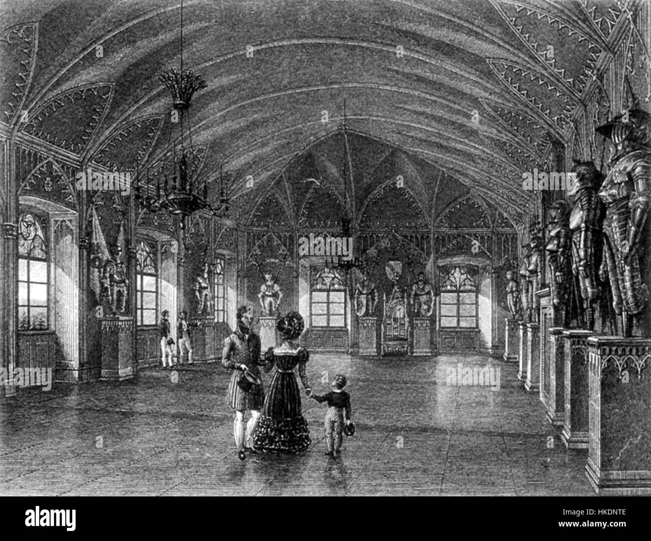 The Rittersaal (Knight's Hall) at Schloss Neueberstein is a historic ...