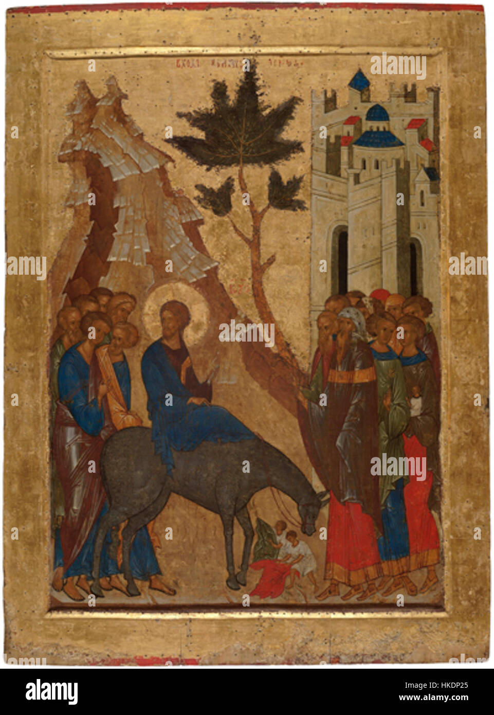 The 15th-century iconostasis from Russia, depicting the Entry into ...