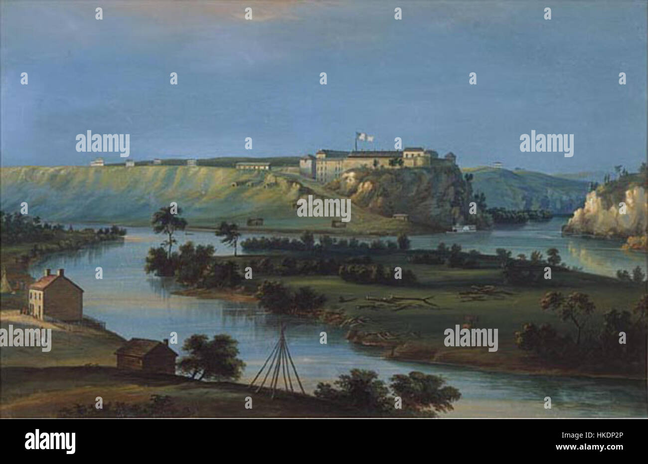 This 1844 painting of Fort Snelling captures a historical view of the ...
