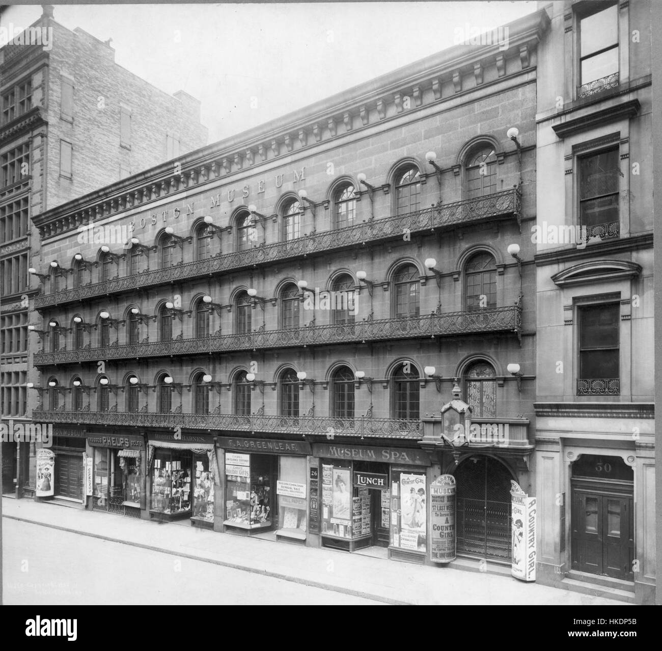 The 1903 photograph of the Boston Museum on Tremont Street captures the ...